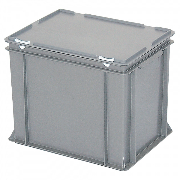 Euro-Aufbewahrungsbox mit Deckel, PE-HD, LxBxH 400x300x330 mm, 31 Liter ...